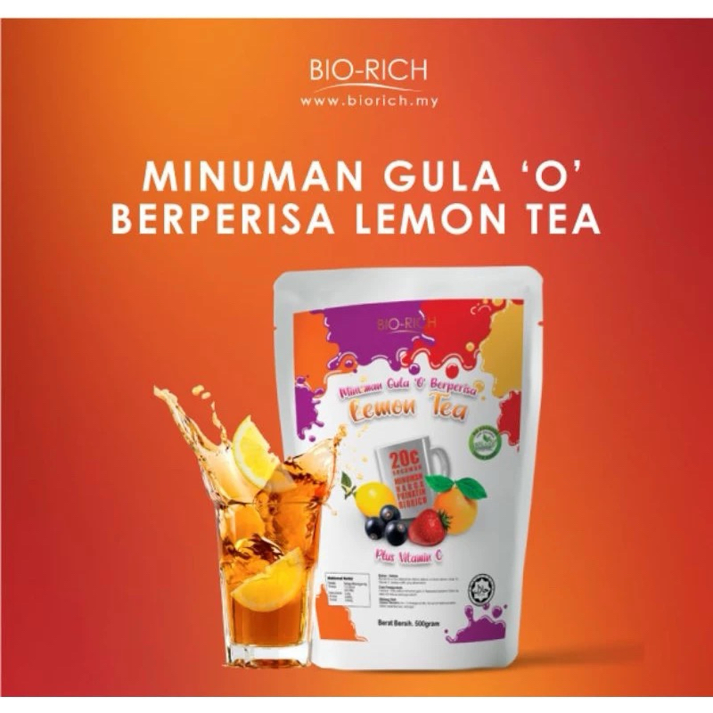 Minuman Gula O Berperisa Lemon Tea Bio-Rich Sedap & Baik Untuk ...