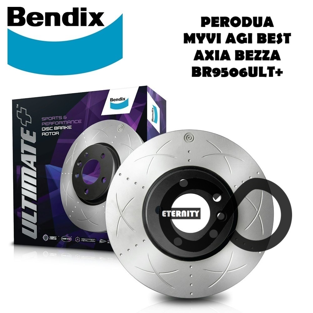 Original Bendix Ultimate+ BR9506ULT+ Front Disc Rotor - Perodua Myvi ...