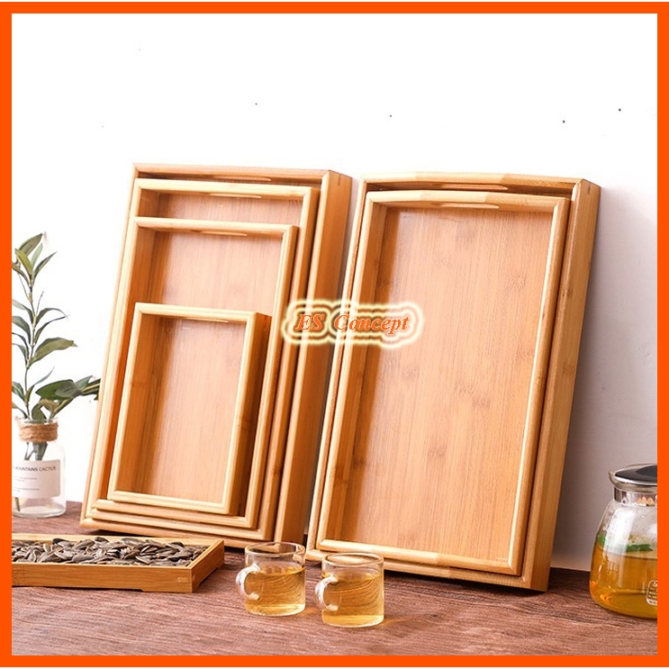 Wooden serving tray with handle Wood tray Bamboo food tray Kitchen tray ...