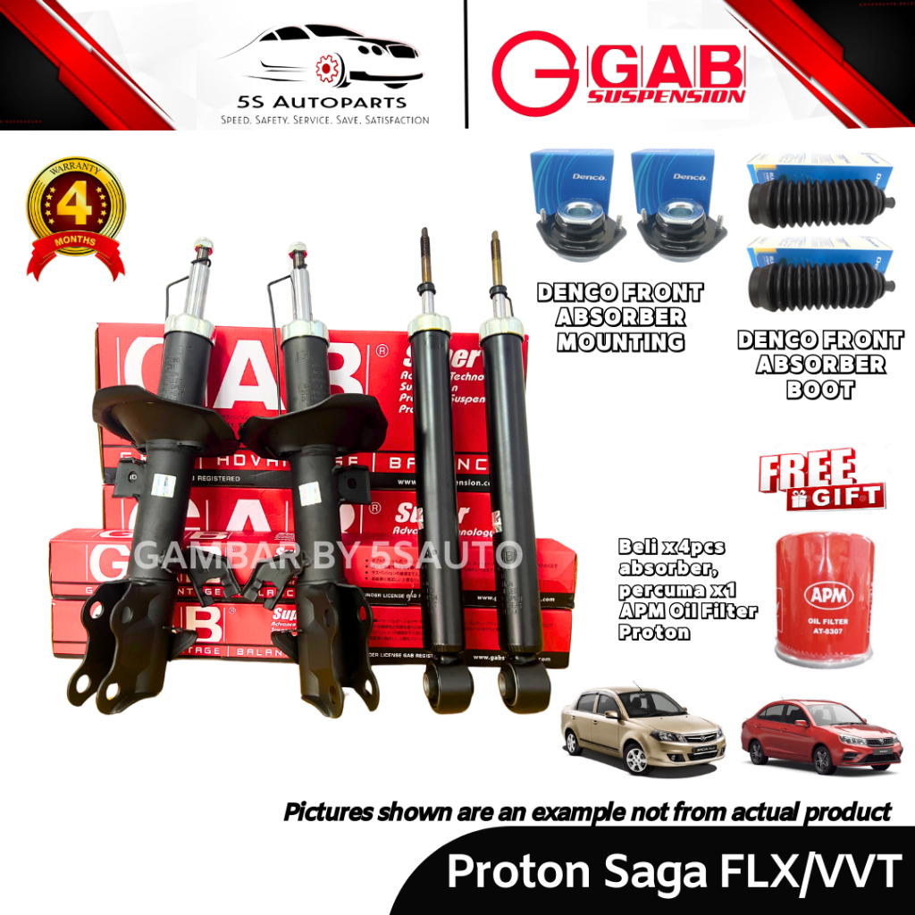 GAB Proton Saga FLX, VVT Front (Depan) & Rear (Belakang) Gas Absorber ...