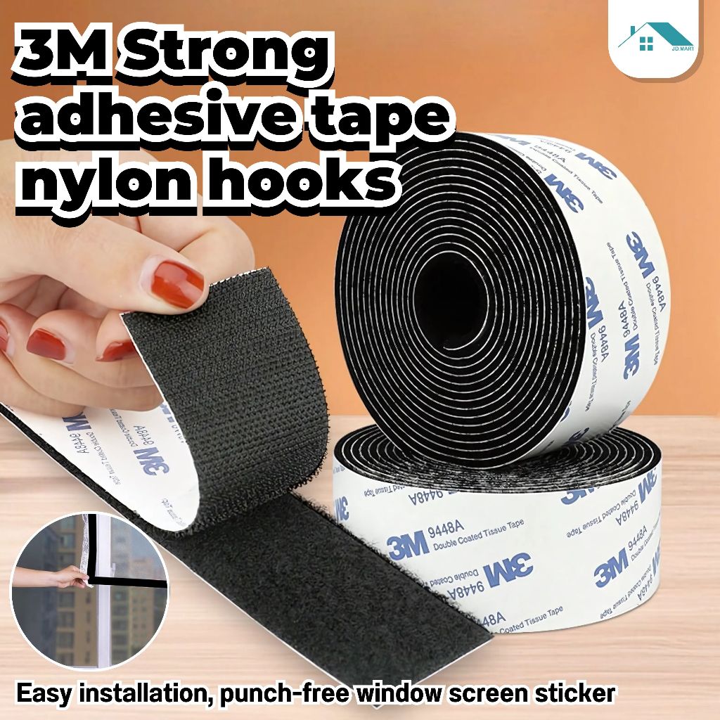 Velcro Tape with Adhesive Hook and Loop Tape Fastener Mosquito Net Home Improvement DIY Tools ...