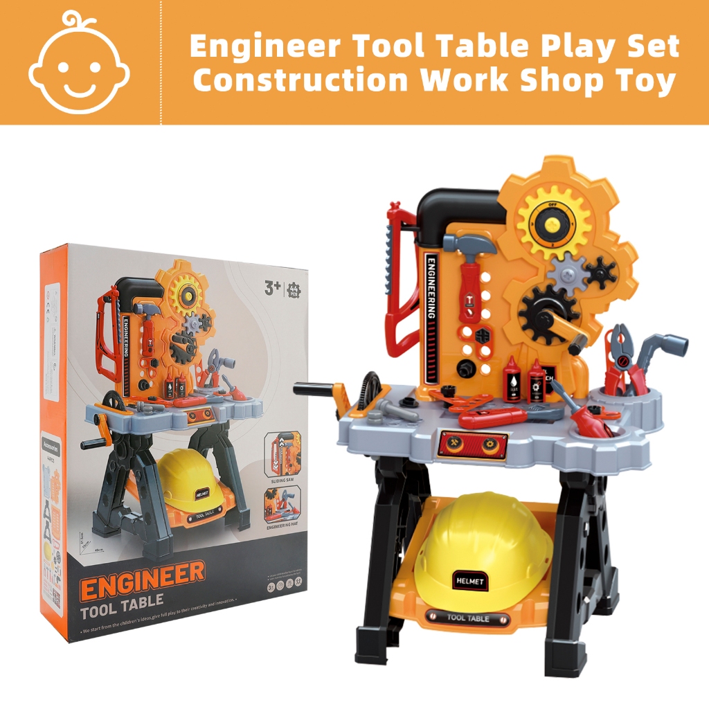 Engineering toys Toolbox toys Tool set for kids with workbench table ...