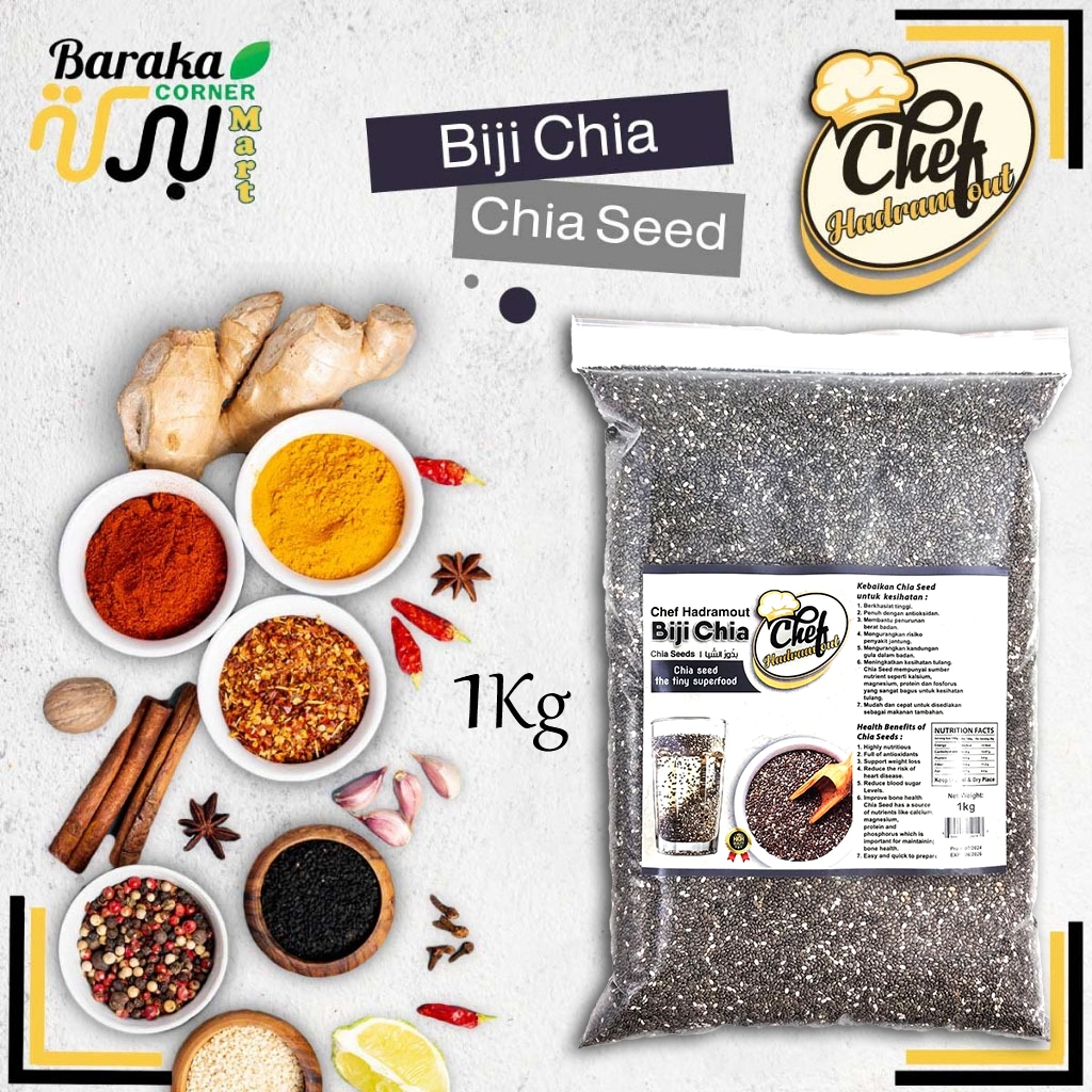 1Kg Chia Biji | Chia Seed | Premium Chia Seeds | Premium Quality 1Kg ...