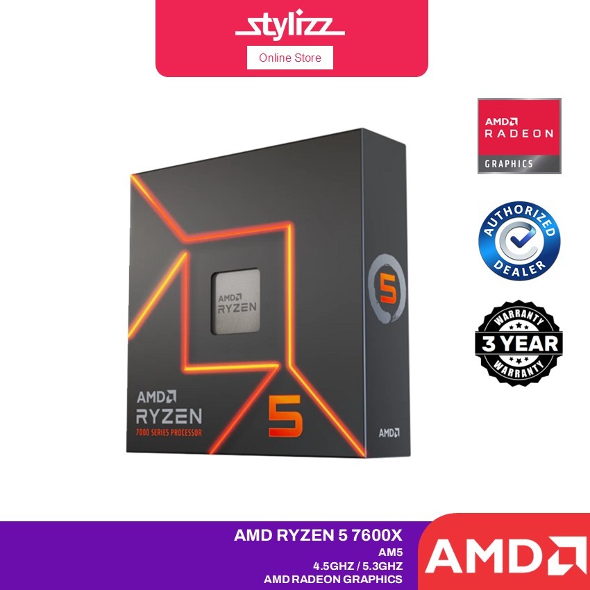 AMD RYZEN 5 7600X 4.5GHZ/5.3GHZ , 7600 3.8GHZ/5.1GHZ, 7500F 3.7GHZ/5 ...