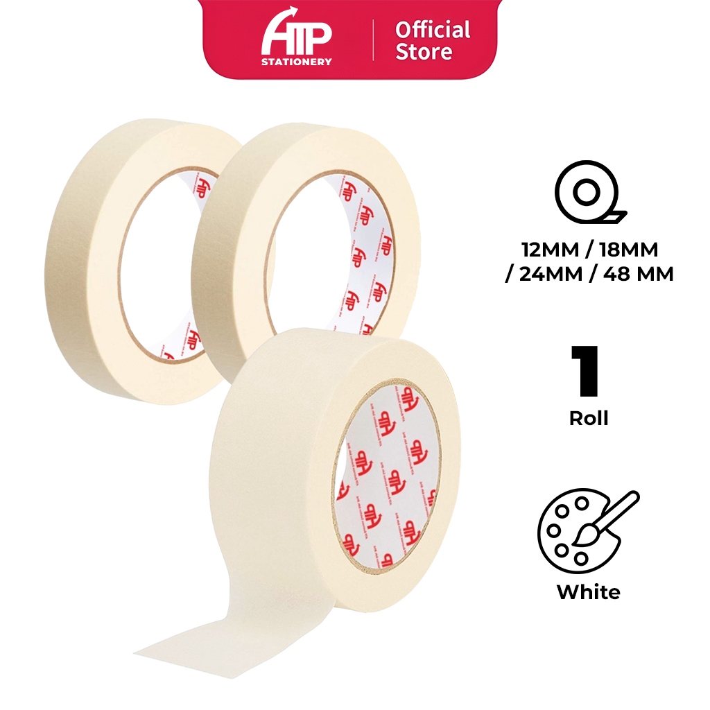 White Masking Tape School Office Multipurpose Paper Packing Tape [Per ...