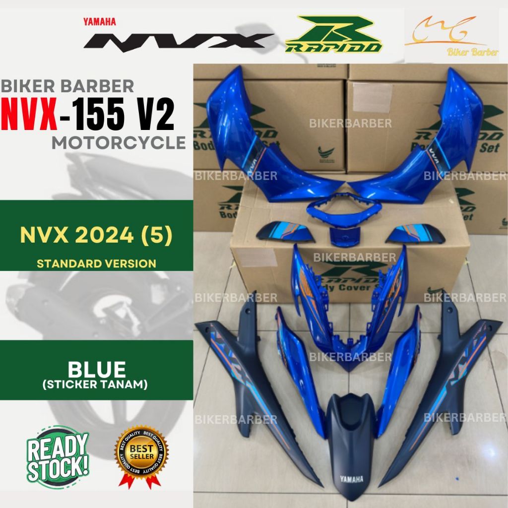RAPIDO Coverset Yamaha Nvx V2 2024 Standard Version (5) Blue Body Cover ...