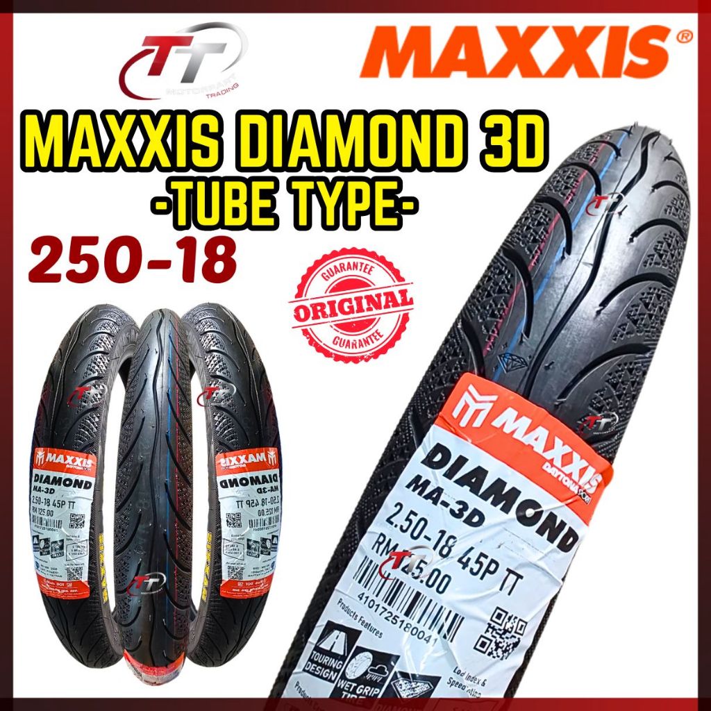 MAXXIS DIAMOND 250-18 MA3D 250 18 Tubetype Tayar Tyre Tiub Tube RXZ GTO ...