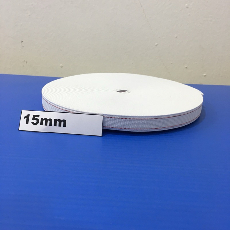 Getah / Elastic Tape White Black 1/2" 20y Getah Seluar 13mm | Shopee ...