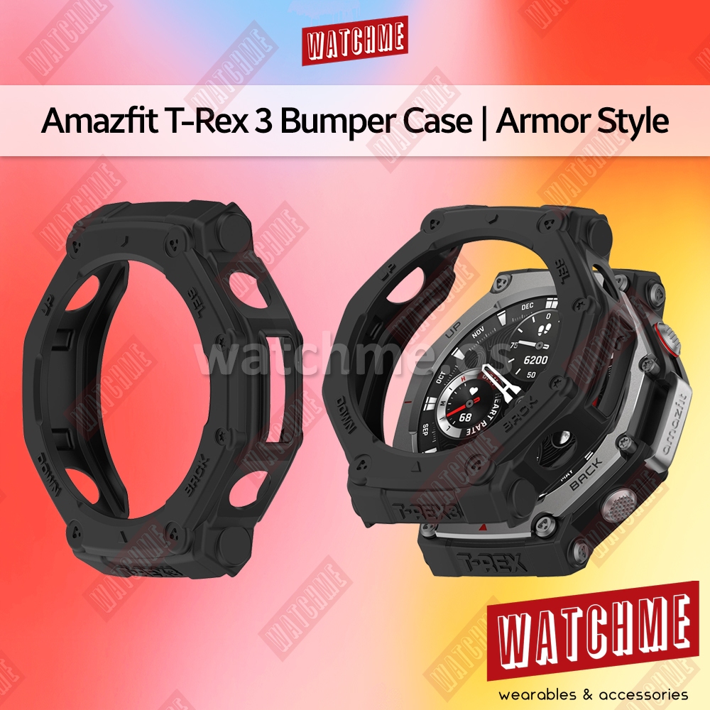 Amazfit T-Rex 3 Soft Bumper Case, Sport Armor Style Cover, Smartwatch Body Casing (for watch ...