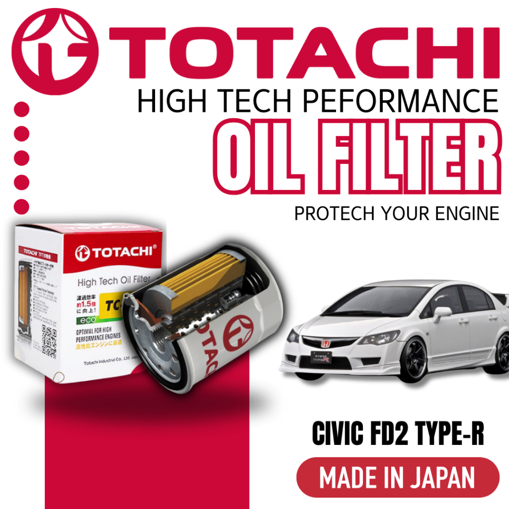 HONDA CIVIC FD2 TYPE-R - TOTACHI OIL FILTER HIGH TECH PERFORMANCE FILER ...