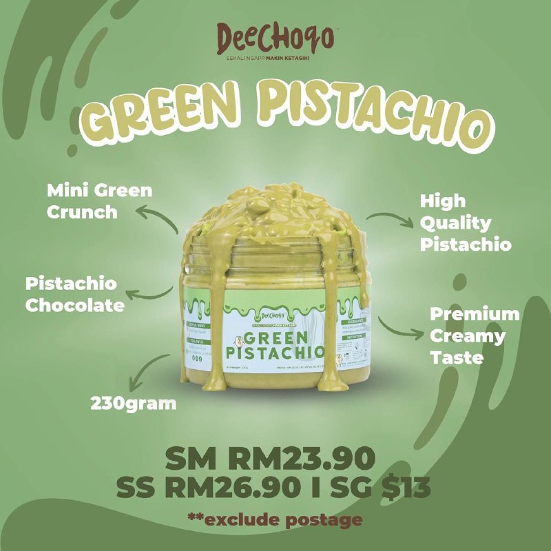 [BEST SELLER] Deechoqo Chocojar Green Pistachio | Shopee Malaysia