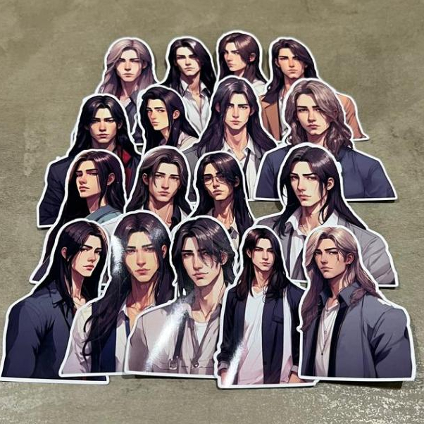 Long Straight Hair Man Ver. 2 Sticker | Shopee Malaysia