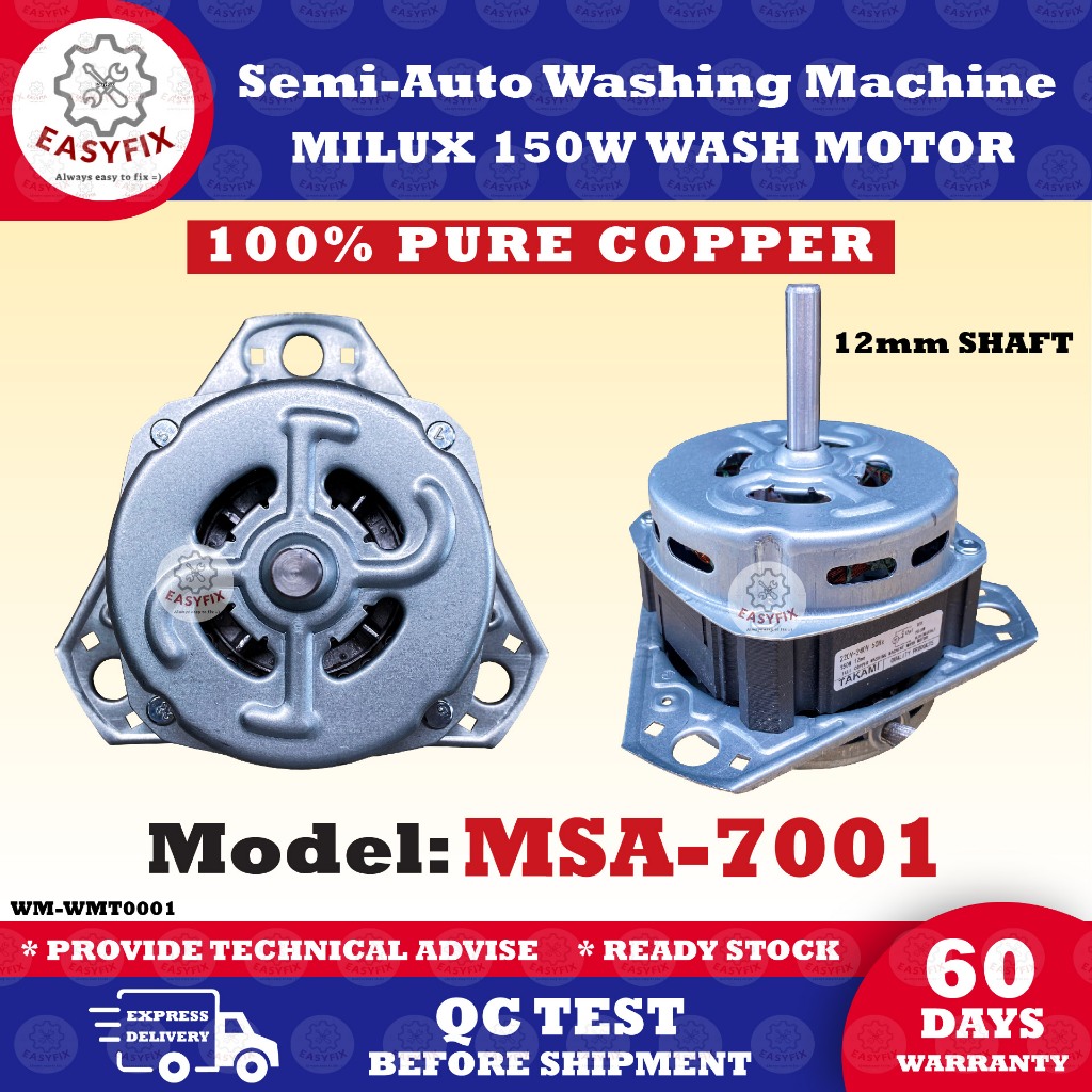 MSA-7001 MILUX SEMI-AUTO WASHING MACHINE WASH MOTOR (Motor Basuh Mesin ...