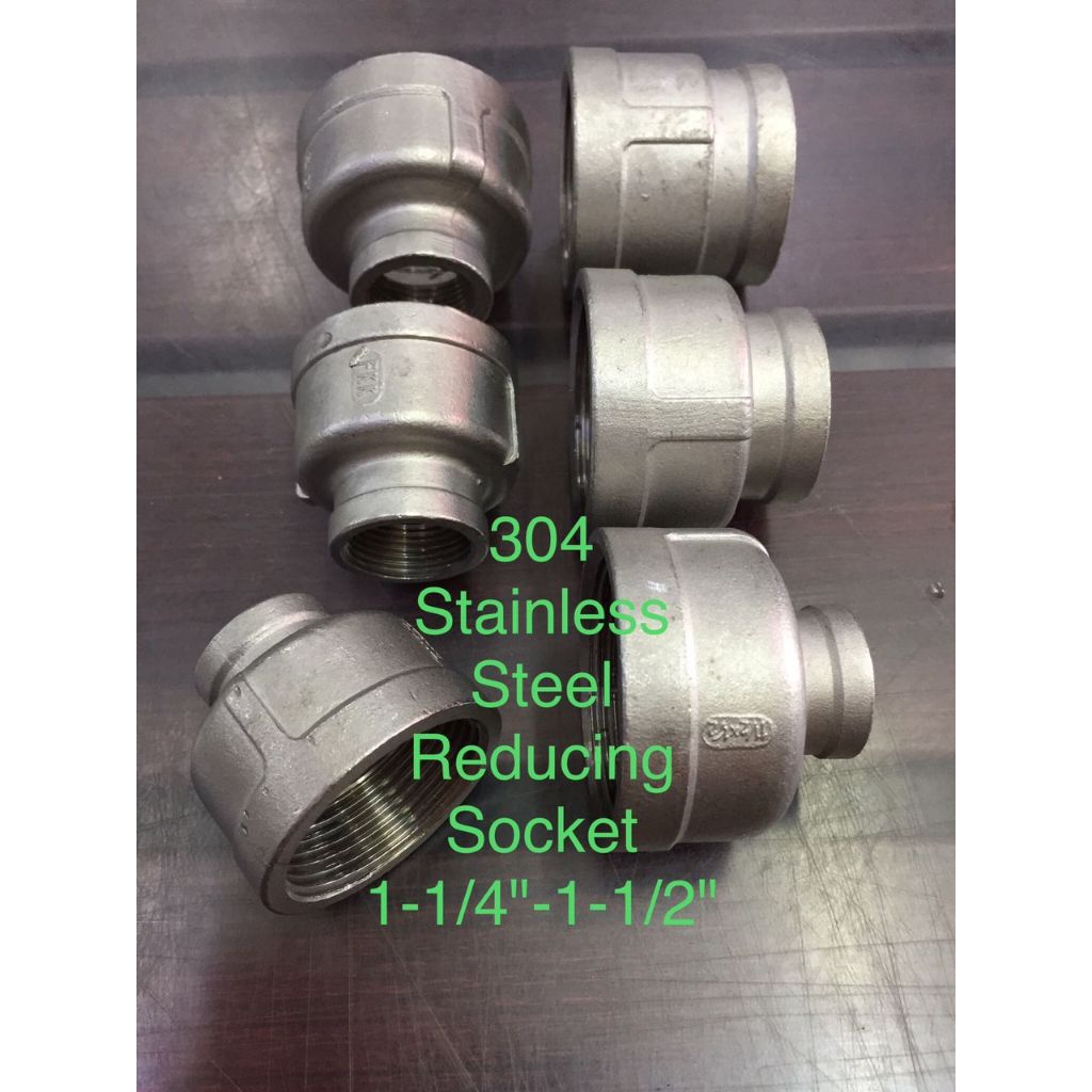 304 Stainless Steel Reducing Socket 1-1/4" 1-1/2" S/S Fittings Reducer ...