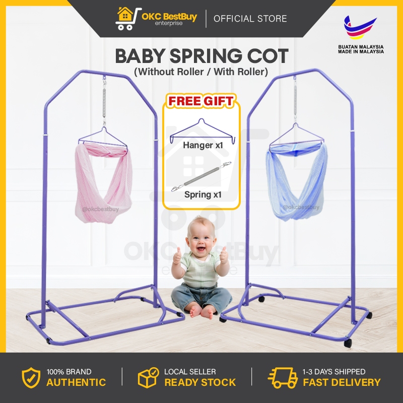 (Combo) Baby Spring Cot Stand Baby Cradle Swing Buaian Bayi Buai Baby ...