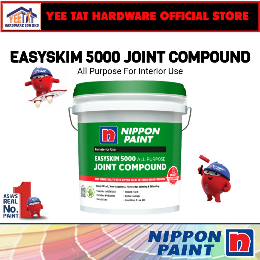 [ NIPPON PAINT ] Easyskim 5000 All purpose Joint Compound 5KG | Shopee ...
