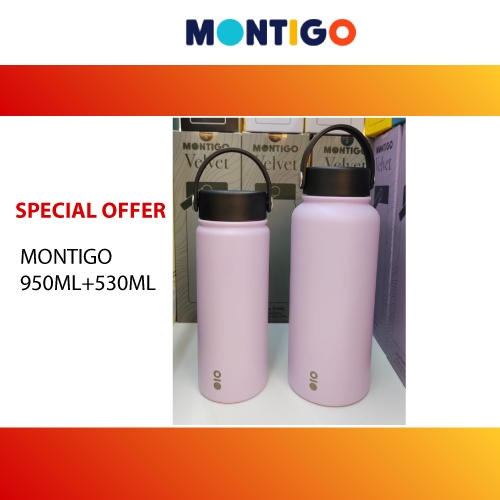 Montigo Ace Bottle Mega(950ml/32oz)Medium(530ml/18oz)-Durable Stainless ...