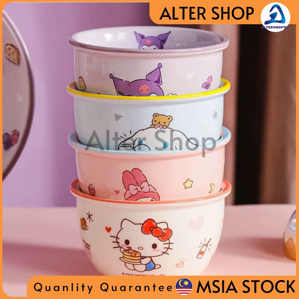 【𝐑𝐄𝐀𝐃𝐘 𝐒𝐓𝐎𝐂𝐊】Sanrio Cute Bowl 450ML Hello Kitty Melody Kuromi Cartoon ...