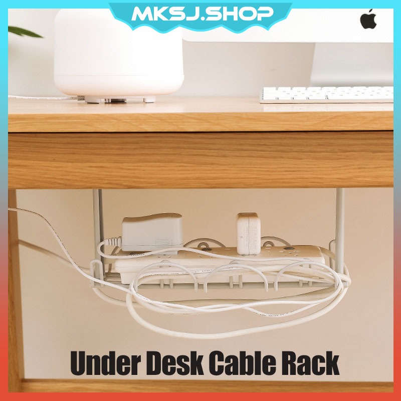 Under Desk Cable Organizer Wire Tray Cord Holder Pc Cabel Socket ...