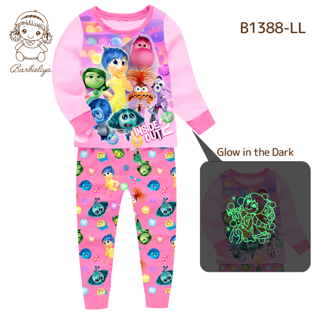 Barbieliya B1388LL Inside Out Glow In The Dark Girl Pyjamas (3/4/6/8/9 ...