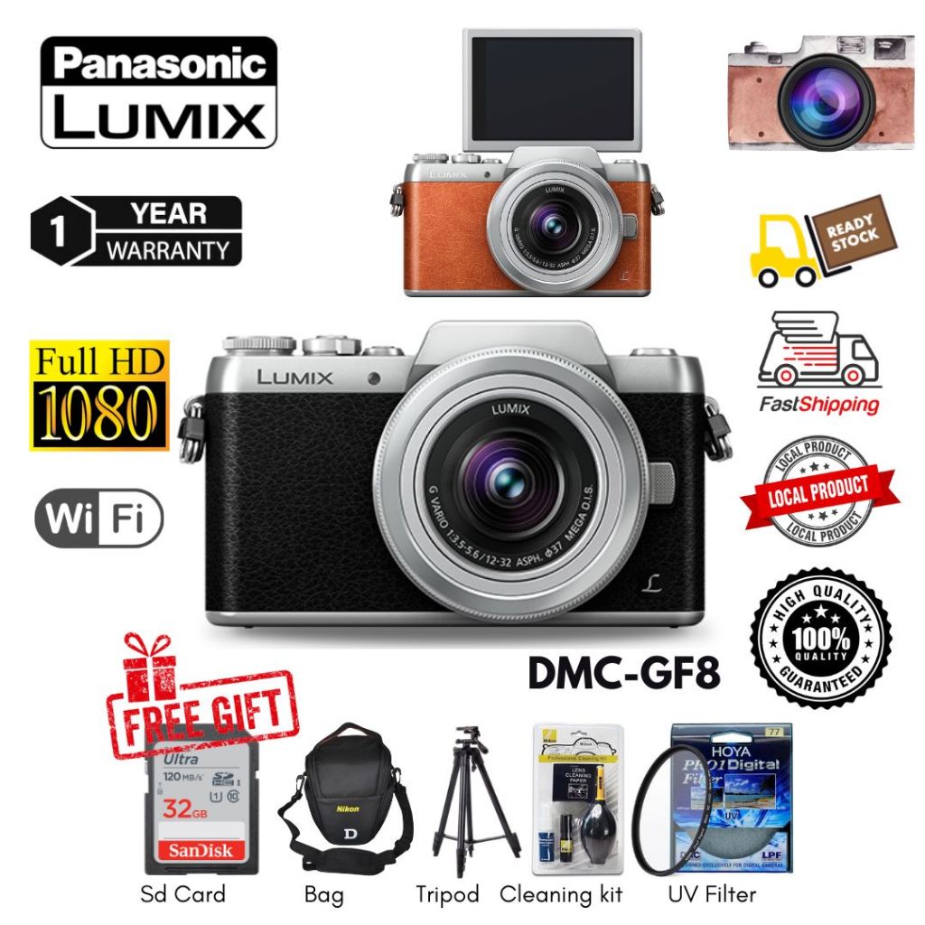 Panasonic Lumix DMC-GF8 Mirrorless Camera 16MP - Four Thirds CMOS ...