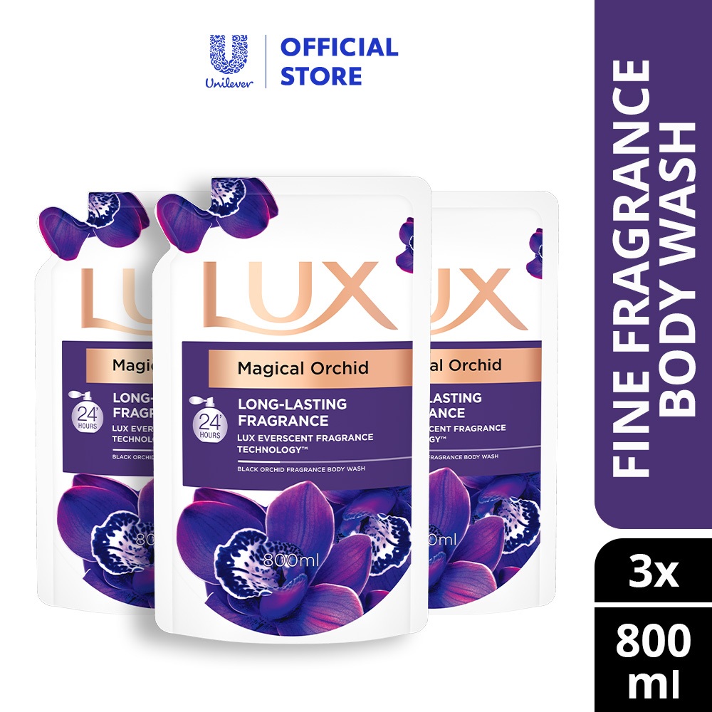 [Bundle of 3] Lux Shower Gel Refill Magical Orchid 800ml | Shopee Malaysia