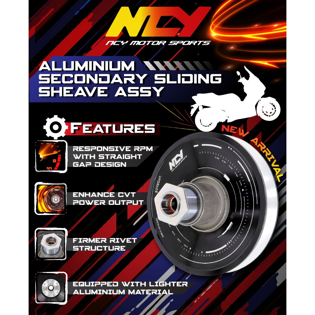 NCY ALUMINIUM SECONDARY SLIDING SHEAVE ASSY TORQUE DRIVE RACING YAMAHA ...