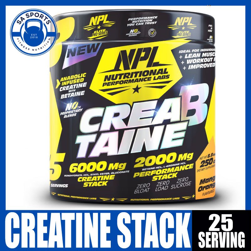 NPL Crea-B-Taine (250g) Creatine Monohydrate + Electrolyte Improve ...