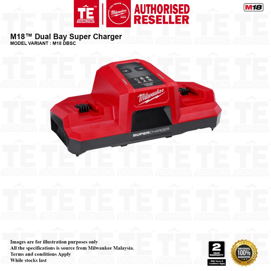 MILWAUKEE M18 Dual Bay Super Charger (MODEL VARIANT : M18 DBSC ...