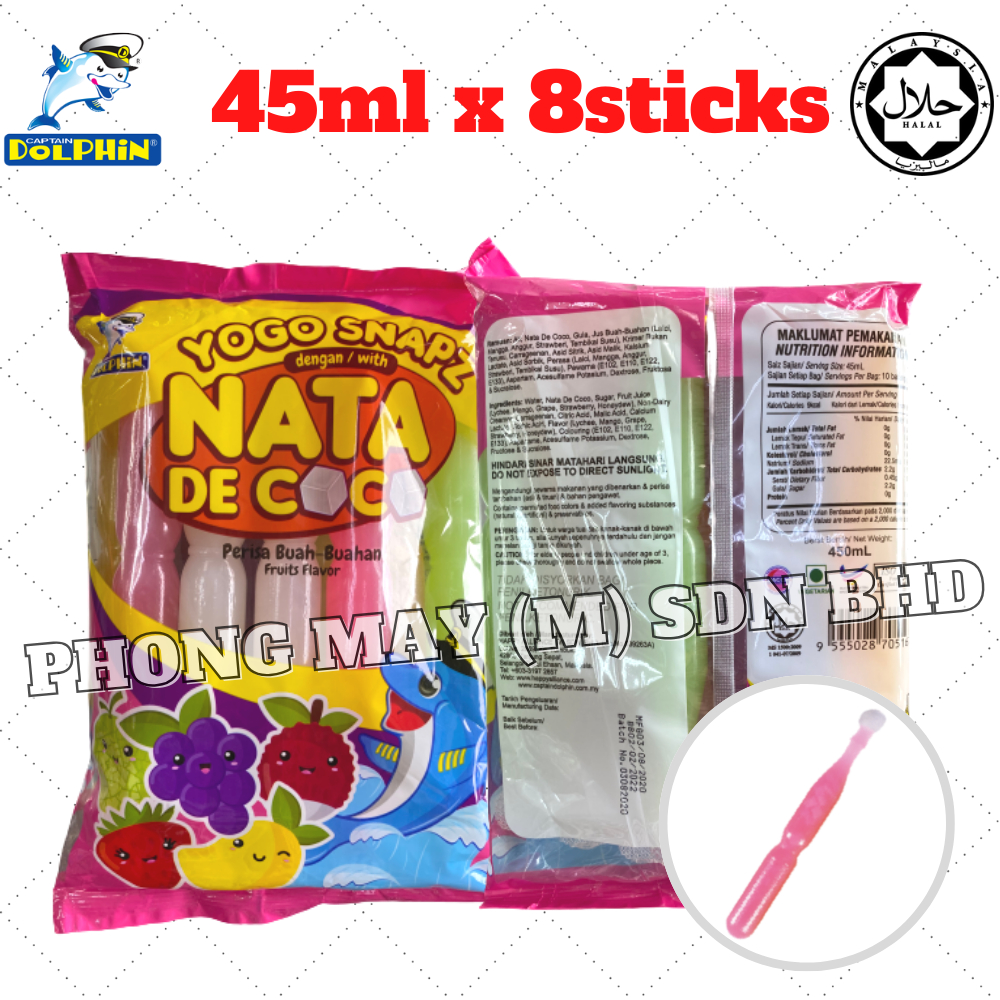 CAPTAIN DOLPHIN YOGO SNAPZ WITH NATA DE COCO ICE POP [45ml x 8sticks ...