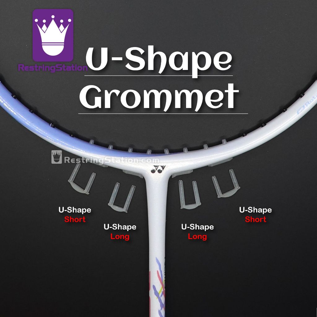 [Grommet] OEM 2 Holes Semi-Transparent U-Shape Grommet for Badminton ...