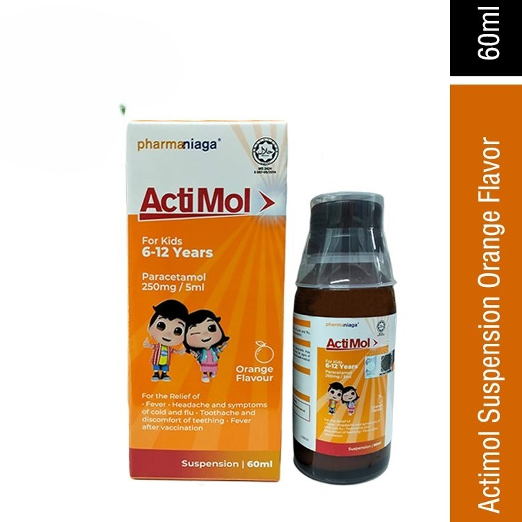 ACTIMOL PARACETAMOL SUSPENSION / DEMAM / TAHAN SAKIT 60ML | Shopee Malaysia