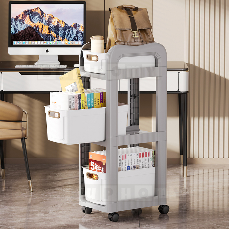 Storage Rack Bookshelf Small Trolley Movable Multi-Layer Snack Storage ...