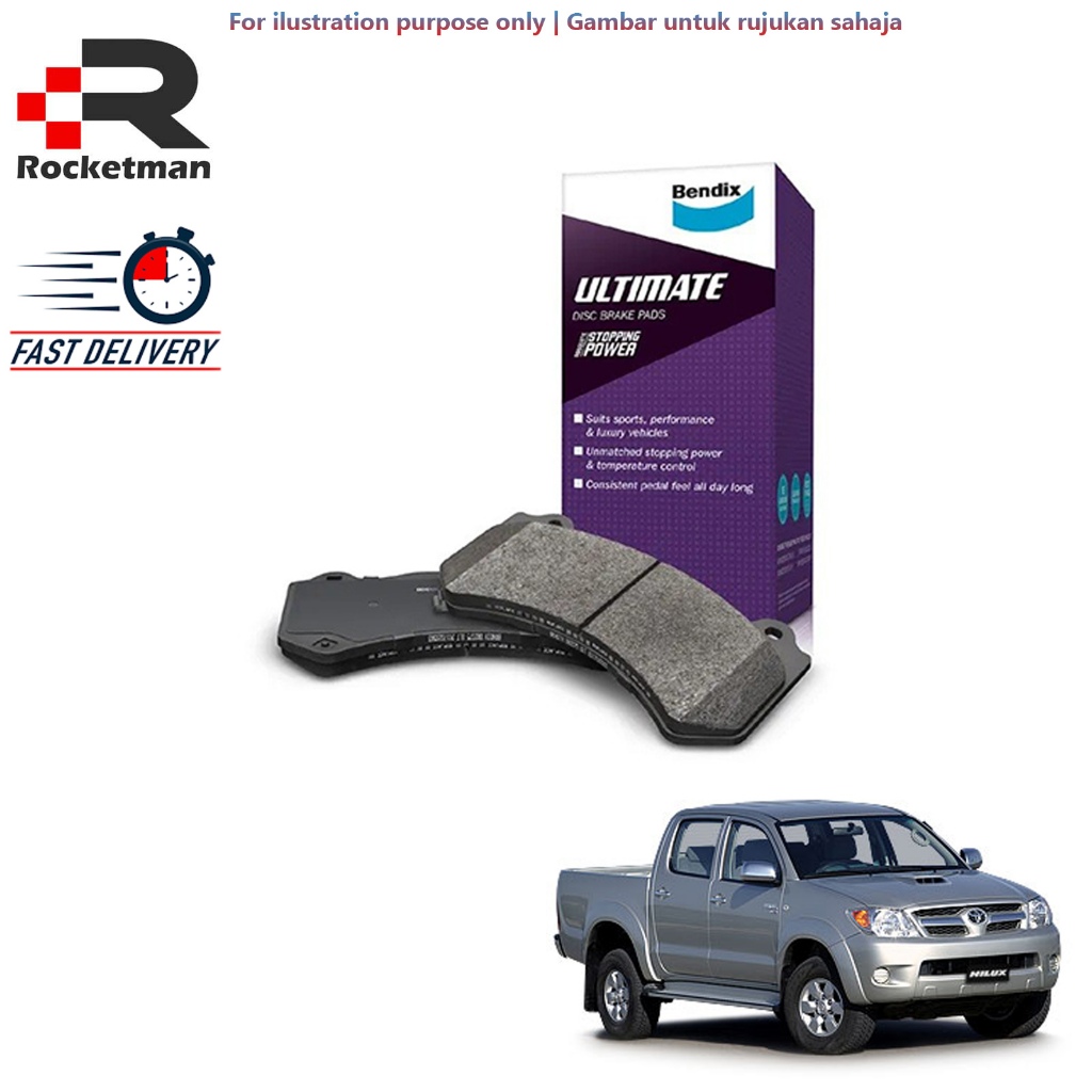 BENDIX ULTIMATE FRONT BRAKE PADS TOYOTA HILUX KUN25 | Shopee Malaysia