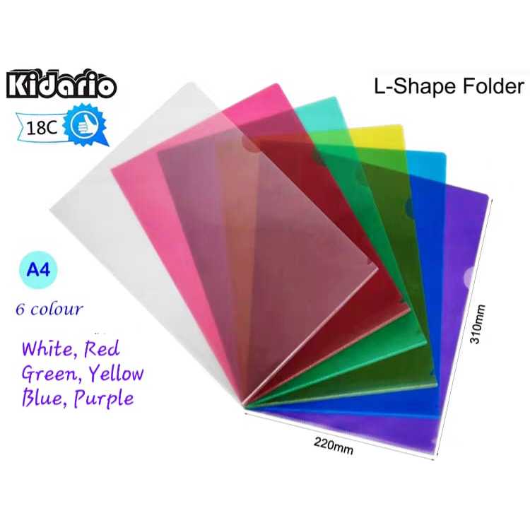 Clear Holder A4 Clear Folder PP A4 L Shape Holder Color 18C | Shopee ...