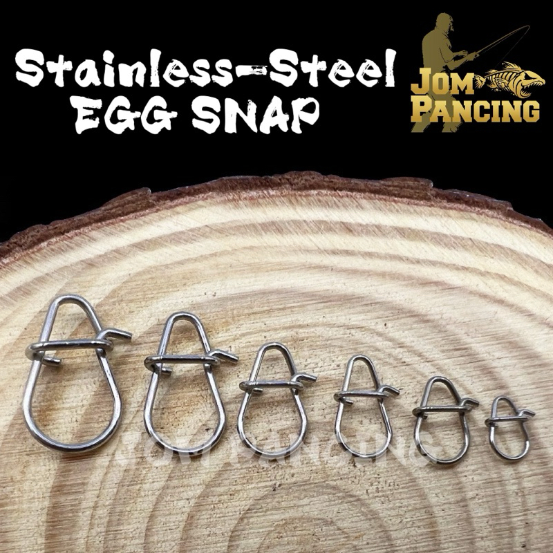【Jom Pancing】STAINLESS-STEEL EGG SNAP Lure Connector Swivel Snap Kekili ...