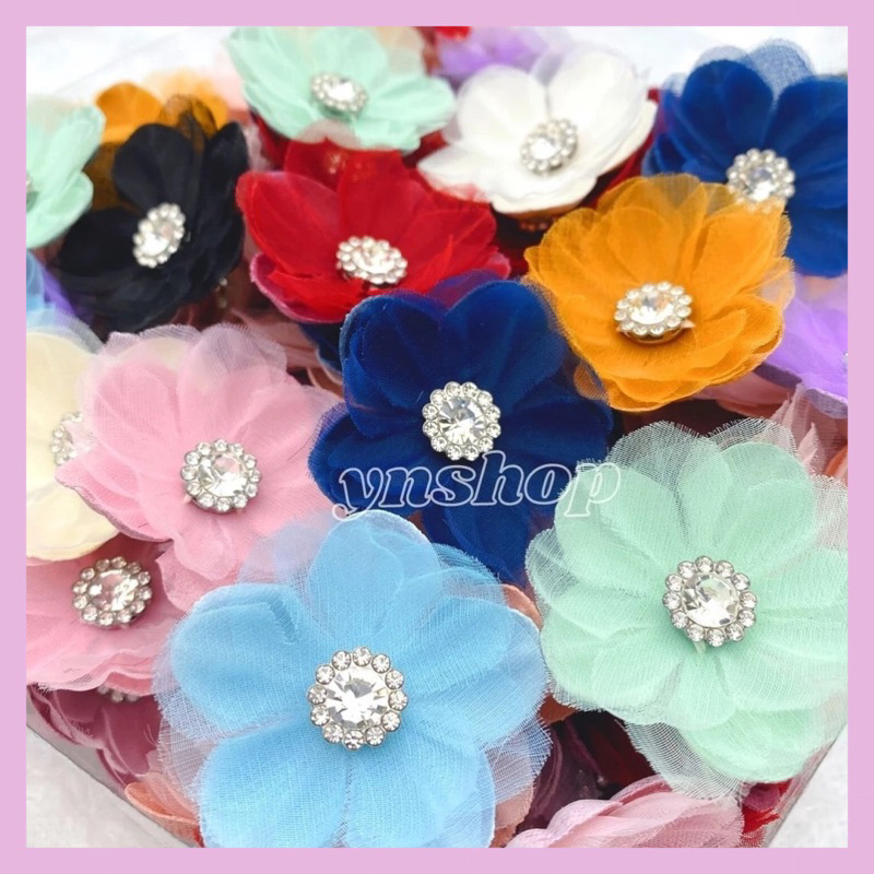 [5pcs 10pcs] Bunga Tampal Diamond Bunga 3D untuk baju Diamondl Flower ...