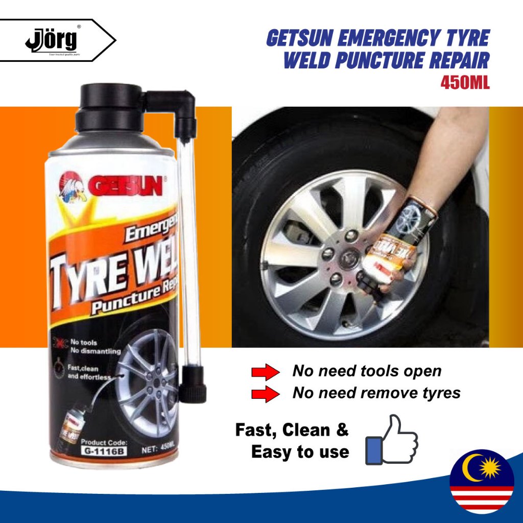 GETSUN Emergency Tyre Weld Puncture Repair 450ML | Tire Puncture Repair ...