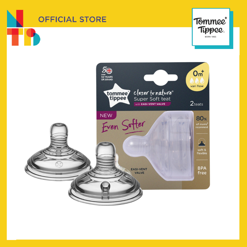 Tommee Tippee Close To Nature Super Soft Teat (Vari Flow/X-Cut) - 2 ...