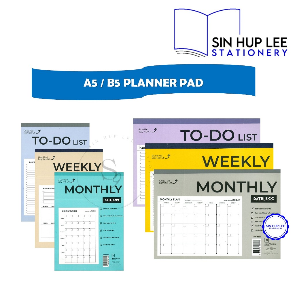 Masterprint Handwriting A5 B5 DIY Dateless Monthly Weekly Daily Planner ...