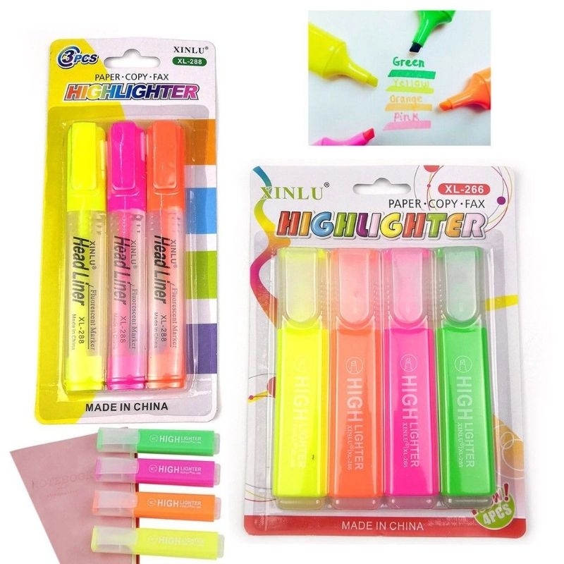 3PCS / 4PCS NEON Highlighters Pen Set - Bright Fluorescent Markers for ...