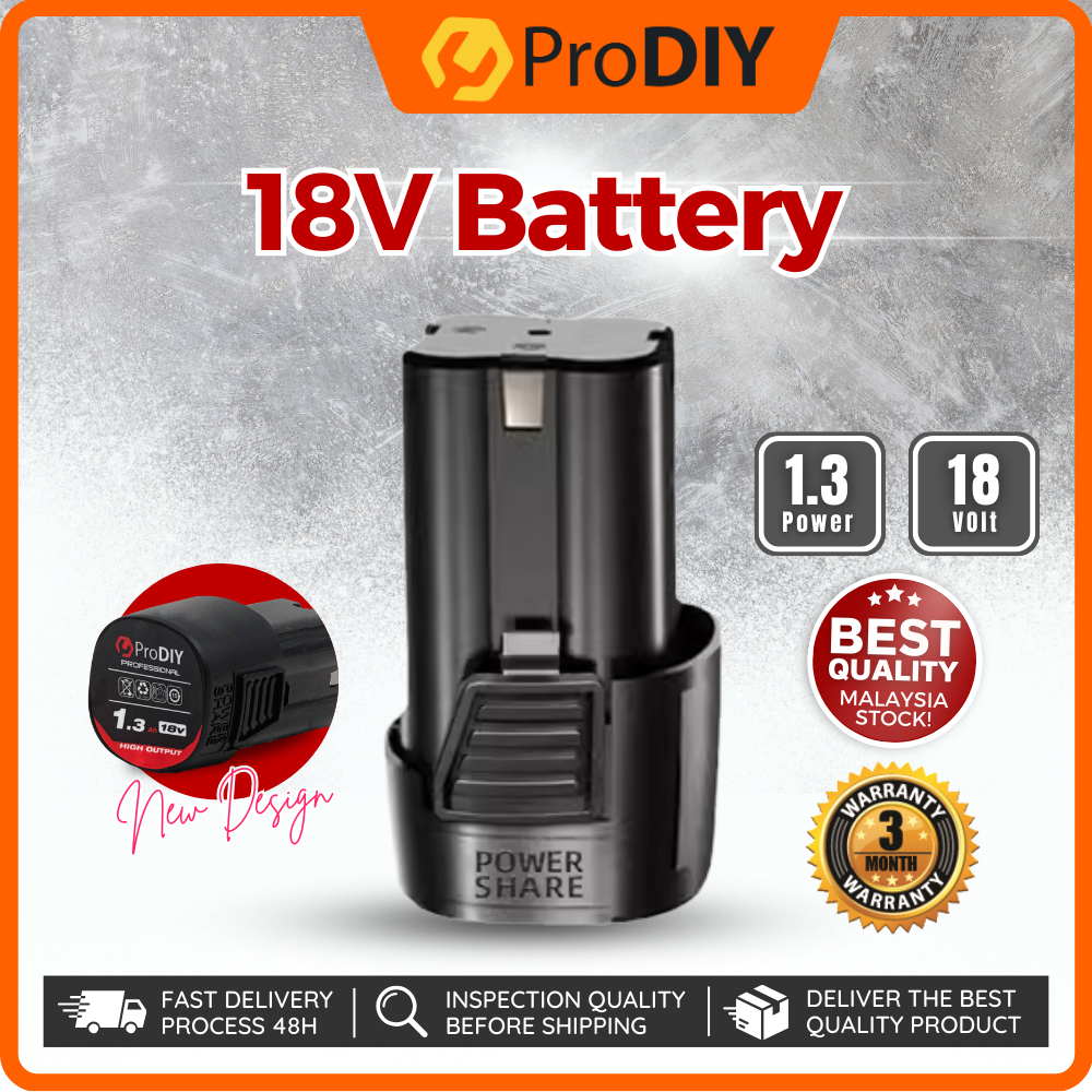 18V Cordless Drill Rechargeable Battery Lithium Ion Li-ion | Shopee ...