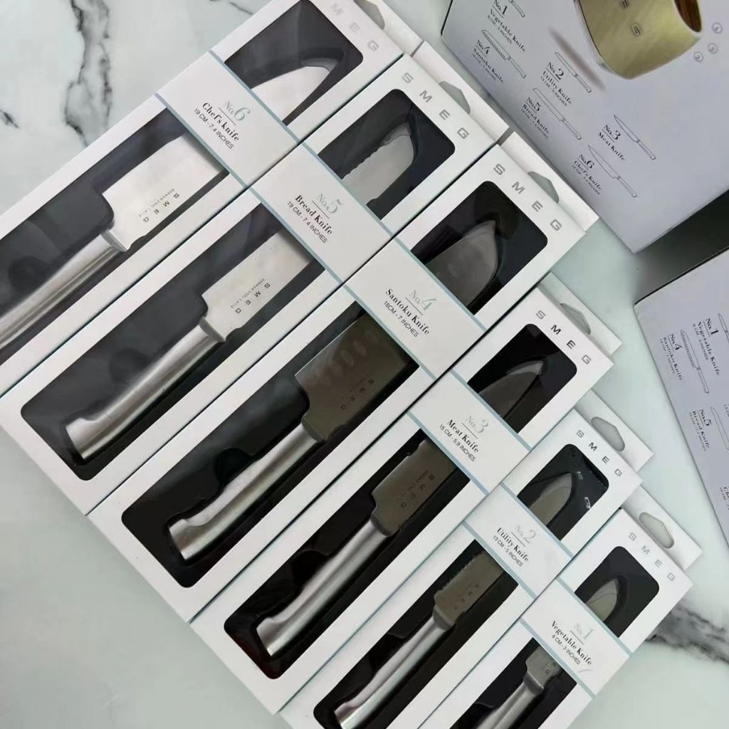 SMEG knife set retro home kitchen stainless steel Japanese style ...