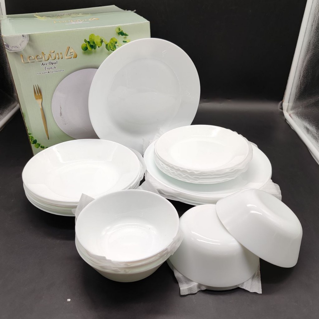 24PCS DINNER SET WHITE / SET PINGGAN MANGKUK KOSONG PUTIH | Shopee Malaysia