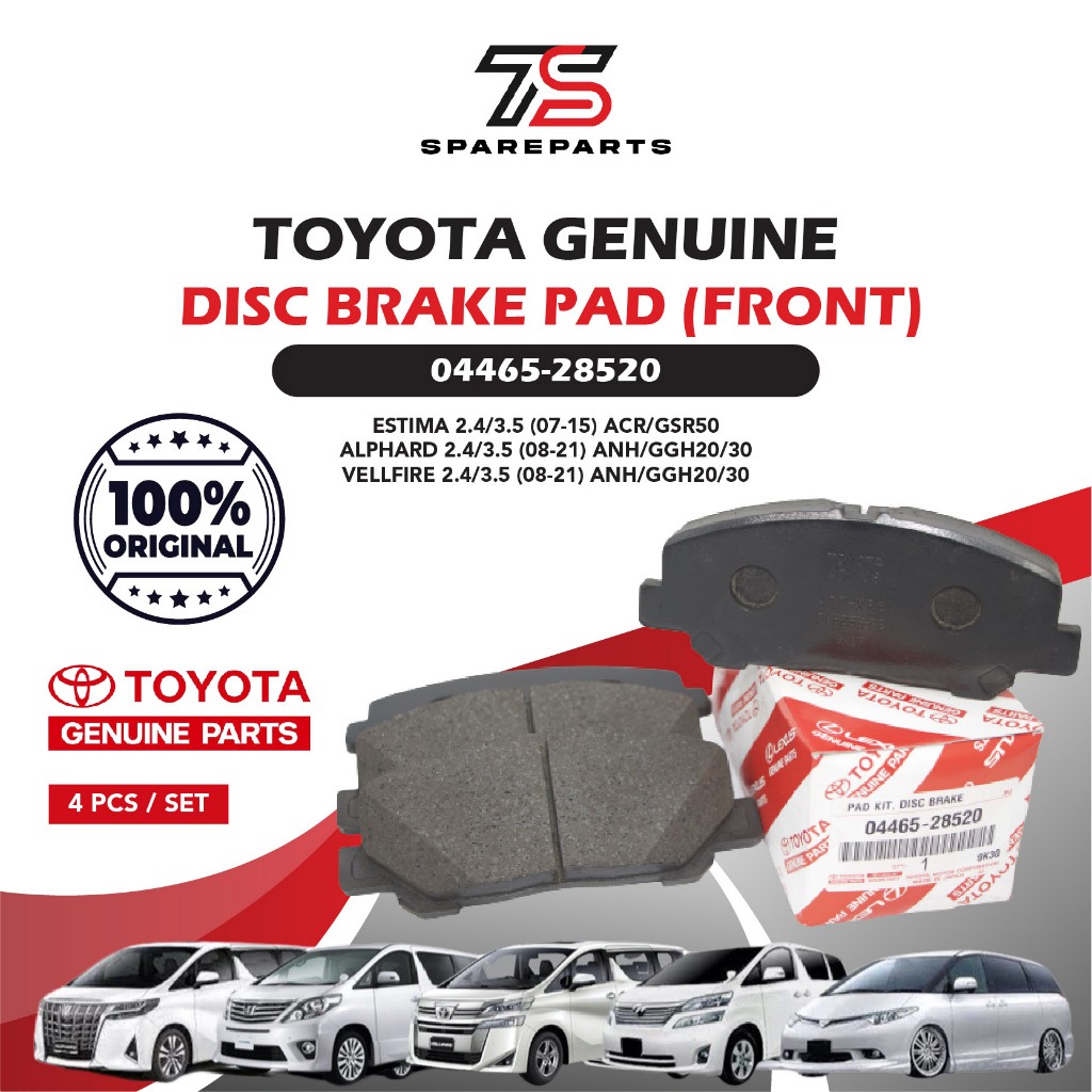 Toyota Front Disc Brake Pad 04465-28520 Alphard/Estima/Vellfire ACR ...