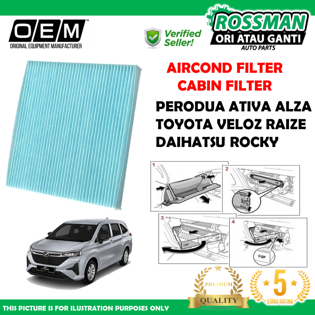 Hiqh Quality Cabin Filter Aircond Filter Perodua Ativa Alza Toyota ...