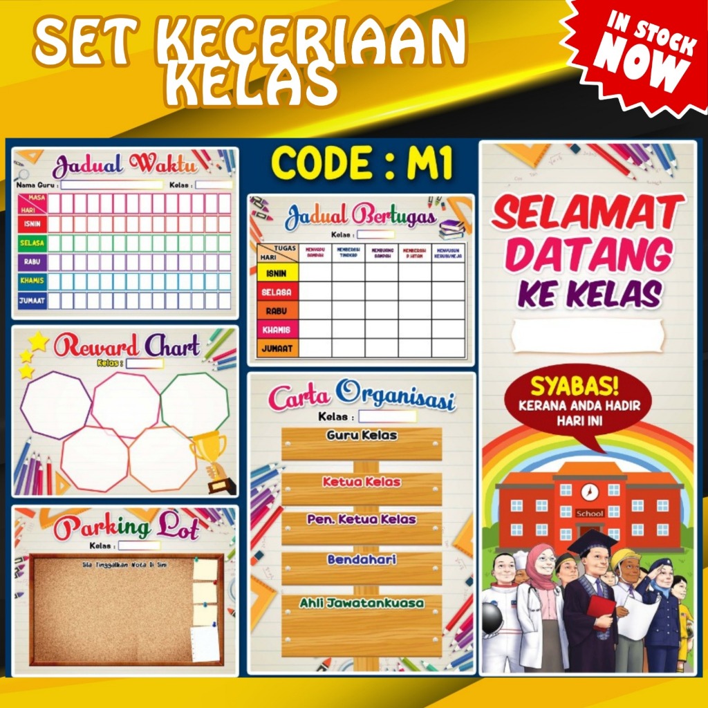 Set Keceriaan Kelas 18 Design 2024 TS25 Banner Hiasan Kelas untuk Murid ...