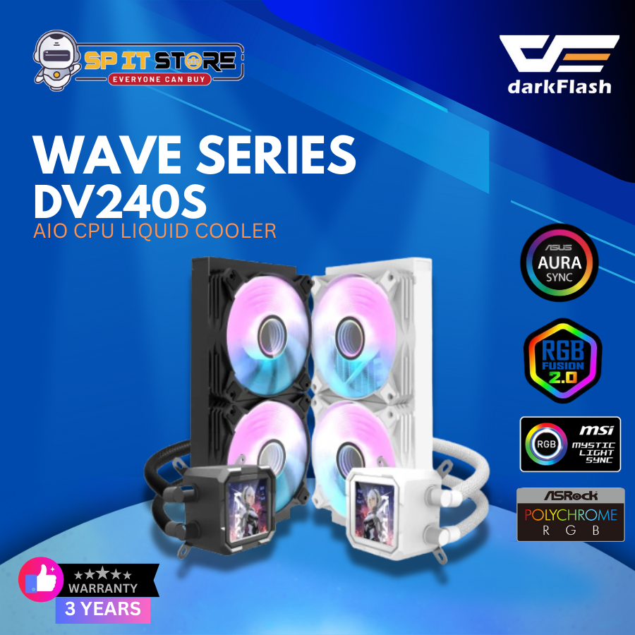 DARKFLASH WAVE SERIES DV240S ARGB AIO LIQUID CPU COOLER | Shopee Malaysia