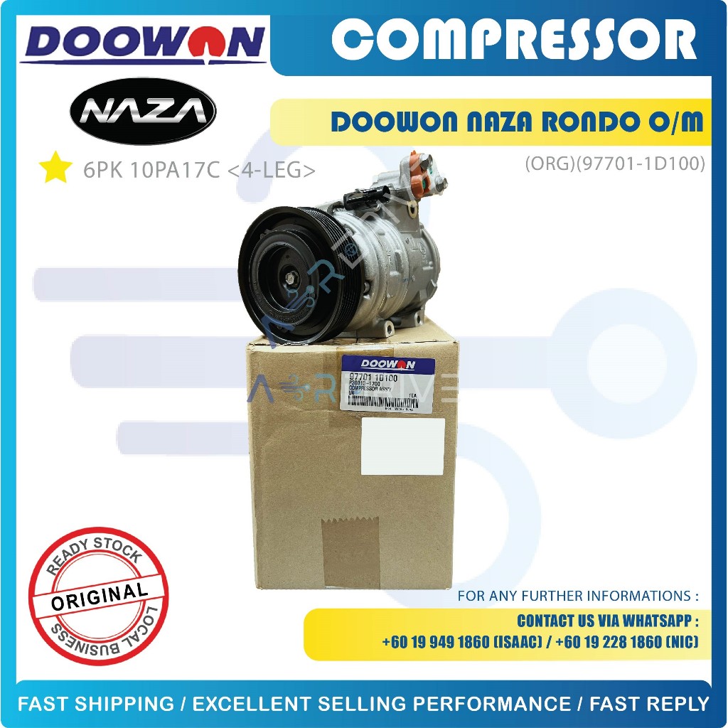 ORIGINAL DOOWON NAZA RONDO OLD MODEL 6PK 10PA17C COMPRESSOR C/W MAGENT ...