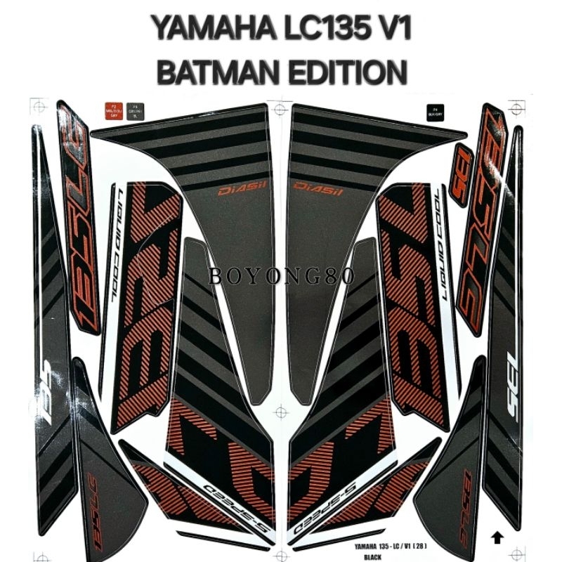 YAMAHA LC135 V1 ( 28 ) BODY STICKER BATMAN EDITION CUSTOM DESIGN ...